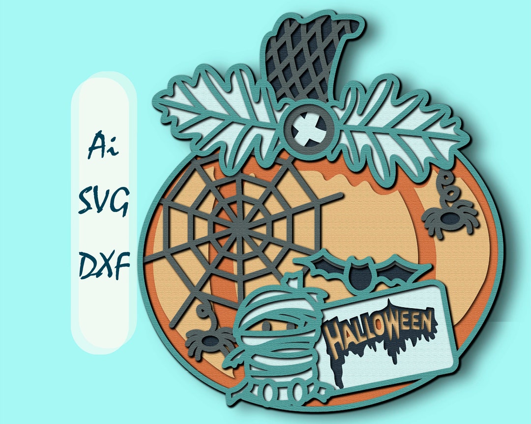 Halloween 3D Layer SVG/ Pumpkin 3D Mandala/ Pumpkin Paper Cut/ - Etsy