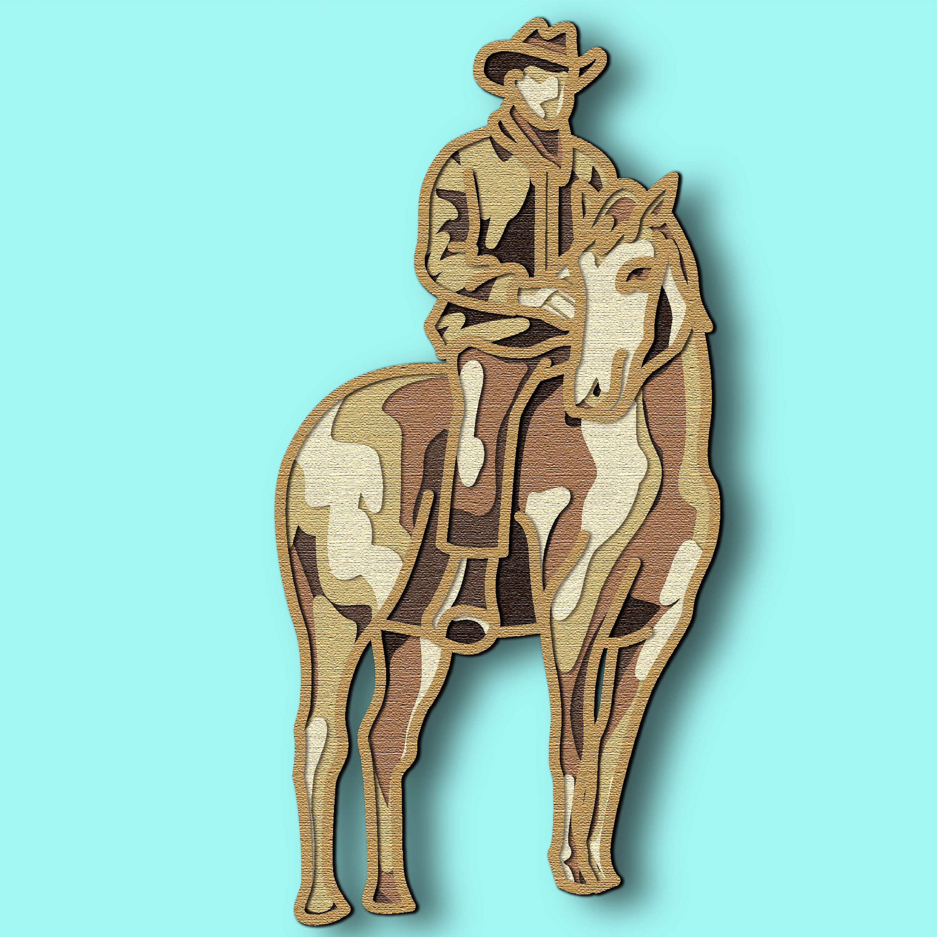 Cowboy Multilayer 3D SVG/ Cowboy Bundle/ Cowboy 3D Cut/ Cowboy - Etsy