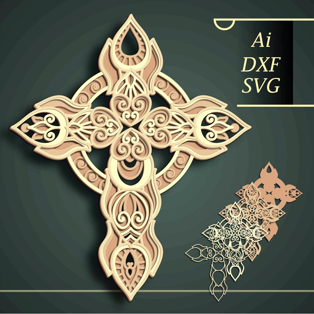 3D Cross SVG, Multilayer Cut File, Cricut&glowforge, CNC, Layered ...