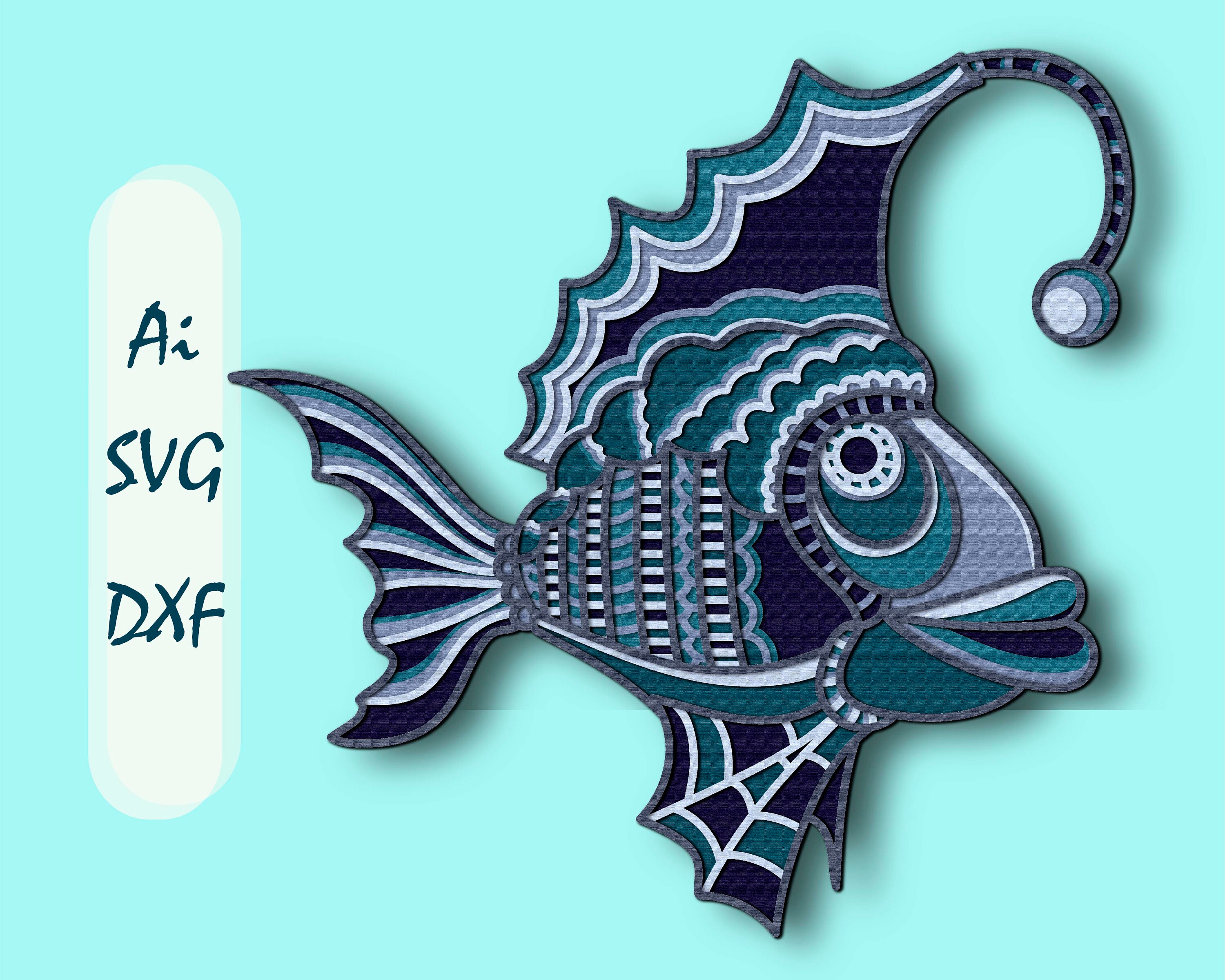 Fish 3D Layer SVG/ Fish 3D Mandala/ Fish Paper Cut/ Plywood - Etsy Canada