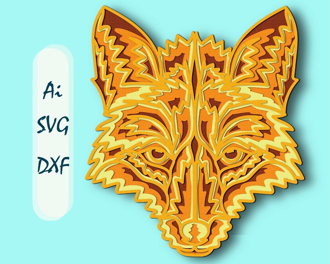 Fox Multilayer SVG/ Fox 3D Mandala/ Paper Cut/ Plywood Cut 3D Mandala ...