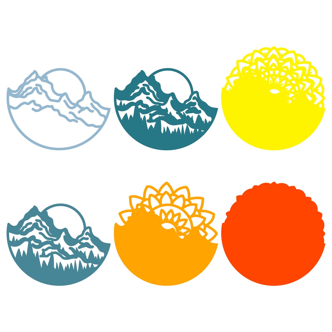 Sunset 3D Layer Svg/sunset Bundle/ Sunset 3D Mandala/ Sunset | Etsy