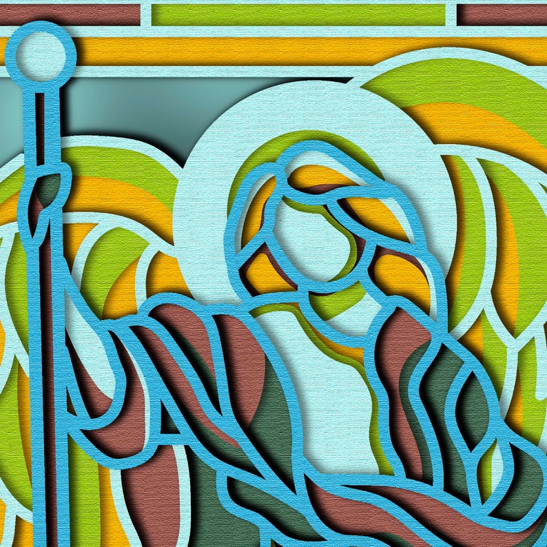 St. Raphael 3D Layer SVG/ St. Raphael 3D Mandala/ St. Raphael | Etsy