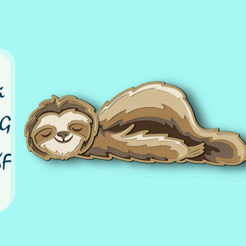 Sloth Multilayer 3D SVG/ Sloth 3D Mandala/ Sloth Paper Cut/ - Etsy