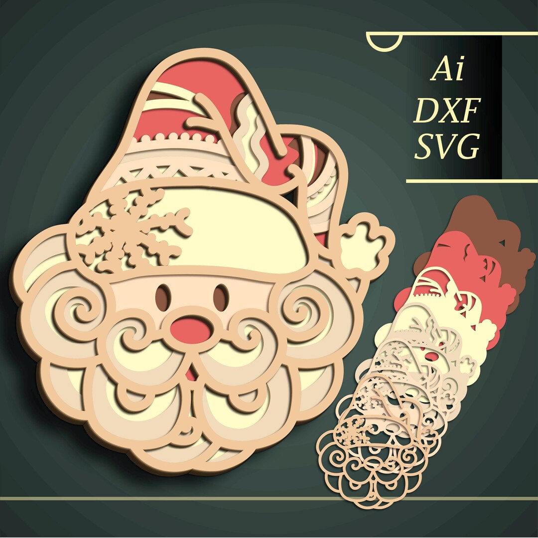 Santa Multilayer 3D SVG/ Santa CNC Cut/ Christmas Paper Cut/plywood Cut ...