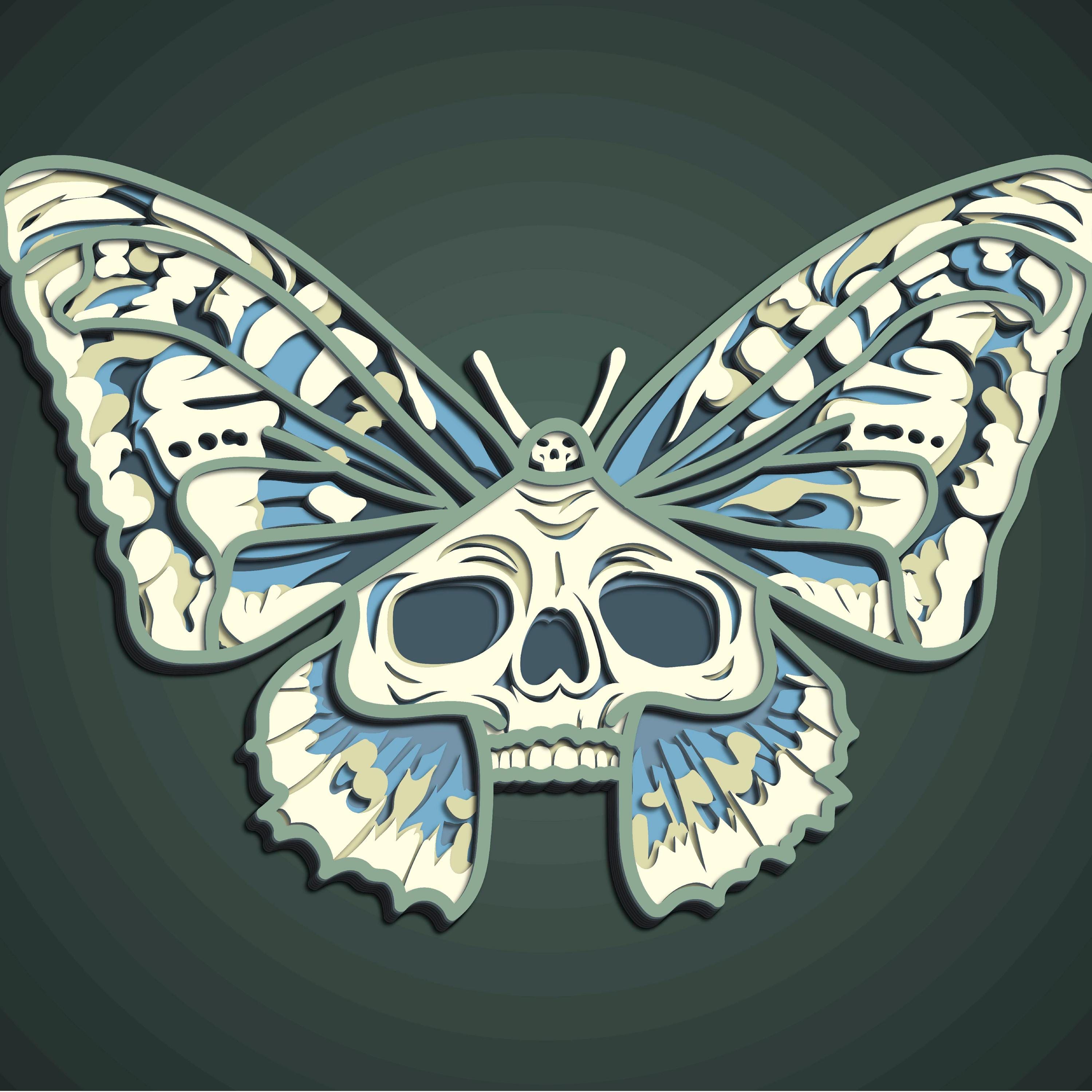 3D Night Moth SVG: Multilayer Dark Academia, Cut File Cricut&glowforge ...