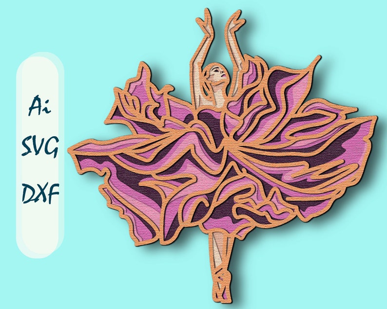 Ballerina Multilayer 3D SVG/ Ballerina 3D Cut/ Ballerina Paper - Etsy