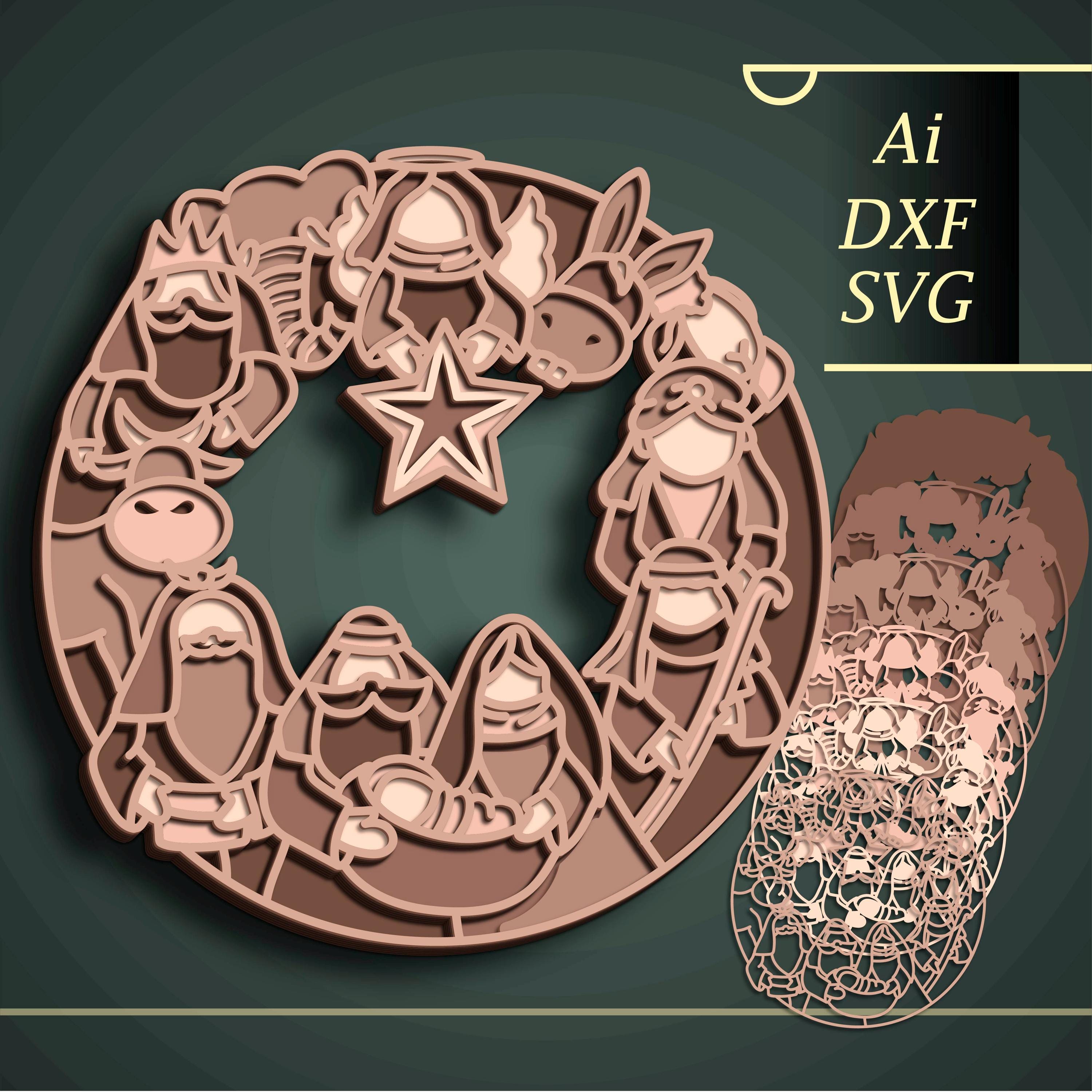 Belén 3D SVG, decoración navideña, archivo de corte multicapa Cricut y ...