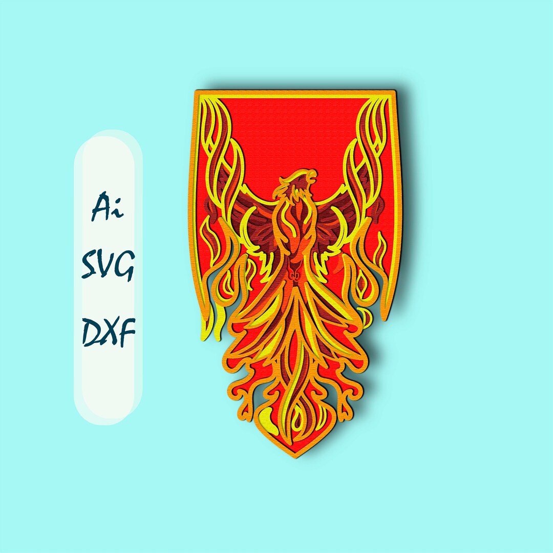 Phoenix SVG 3D Layer/ Phoenix 3D Mandala/ Phoenix Paper Cut/ Plywood ...