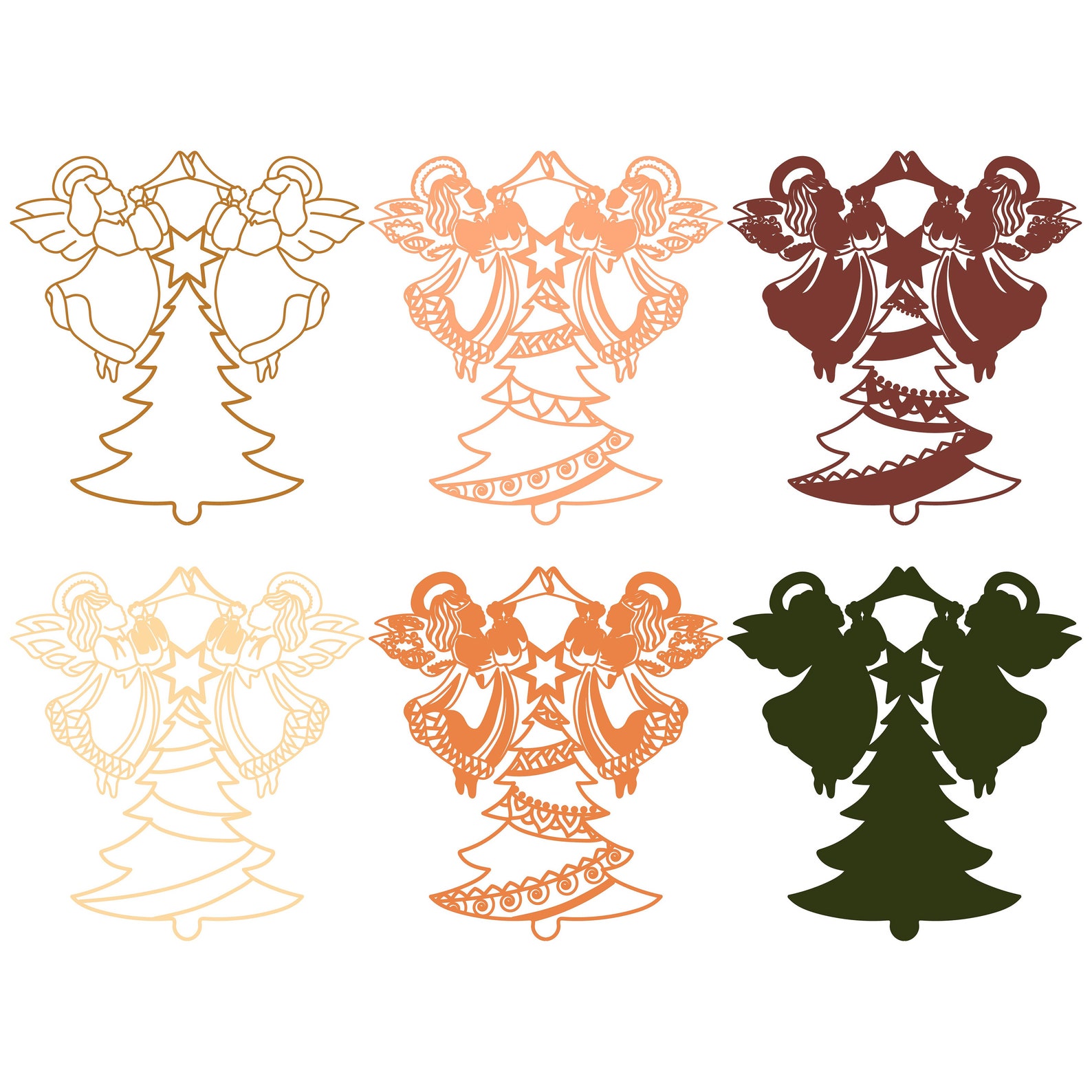 Christmas Angel 3D Layer Svg/angel 3D Mandala/christmas Tree - Etsy