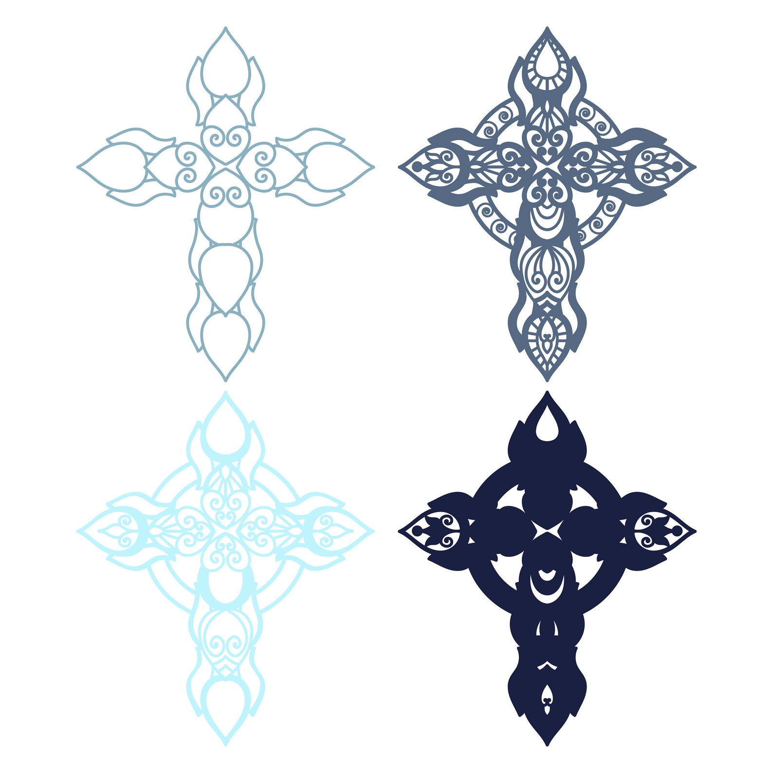 Cross Multilayer 3D SVG/ Cross 3D Mandala/ Cross Paper Cut/ - Etsy