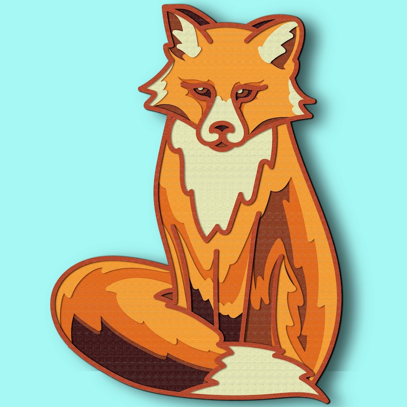 Fox SVG 3D Layer/ Fox 3D Mandala/ Fox Paper Cut/ Plywood Cut | Etsy