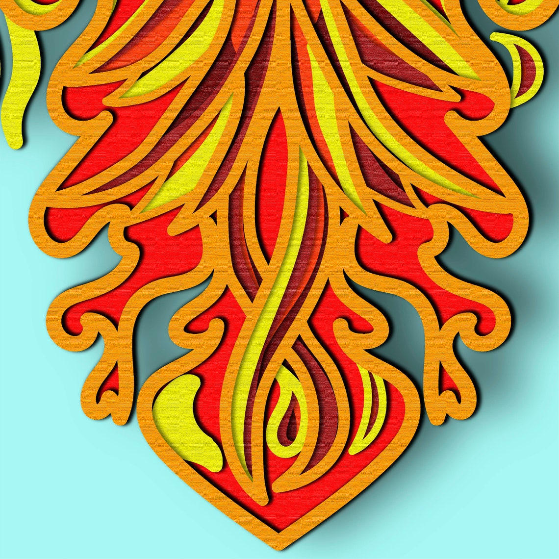 Phoenix SVG 3D layer/ Phoenix 3D mandala/ Phoenix paper cut/ | Etsy