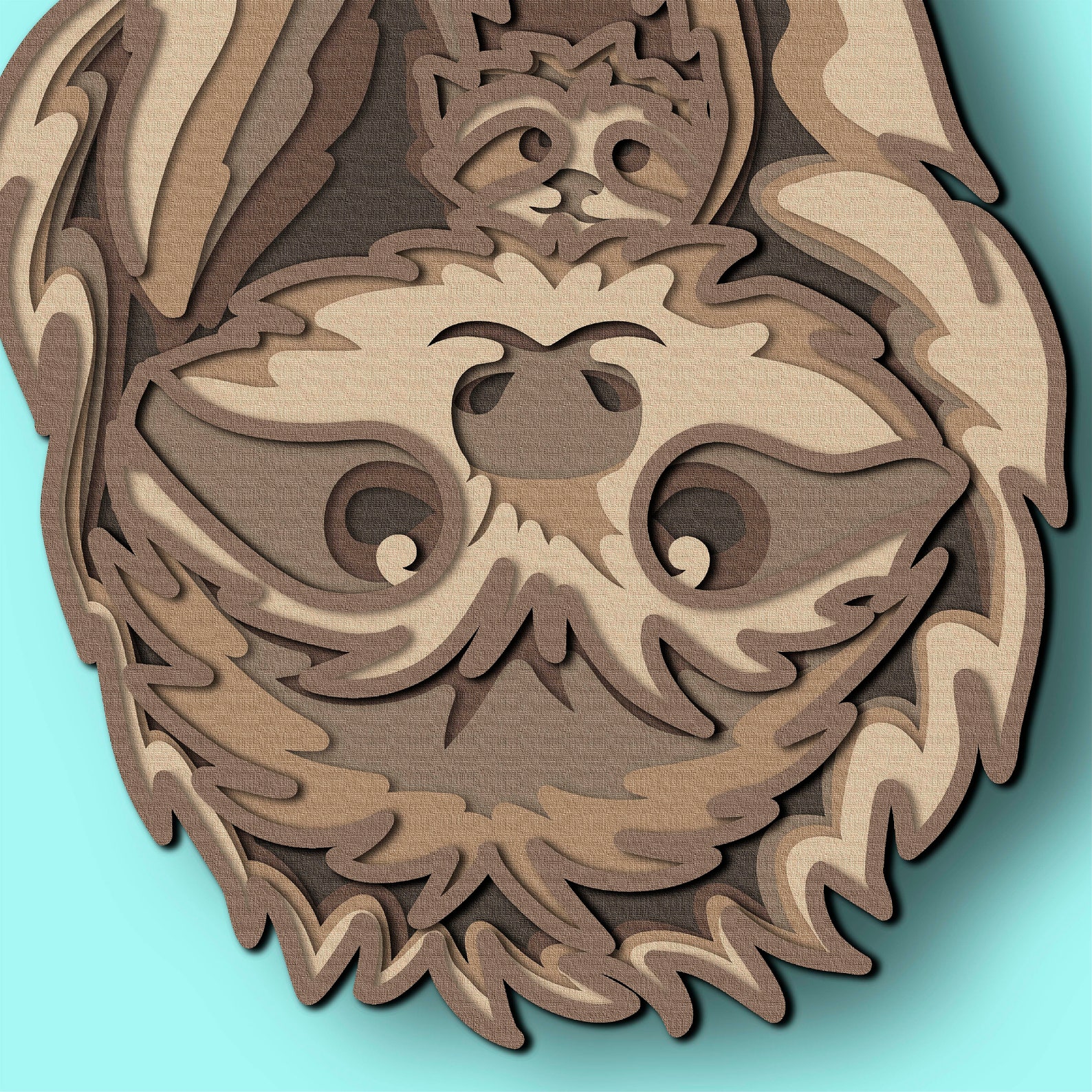 Sloth Multilayer 3D SVG/ Sloth 3D Mandala/ Sloth Paper Cut/ - Etsy