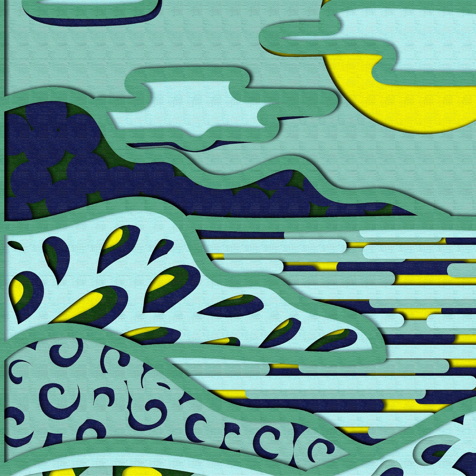 Landscape 3D Layer SVG/ Landscape 3D mandala/ Landscape paper | Etsy