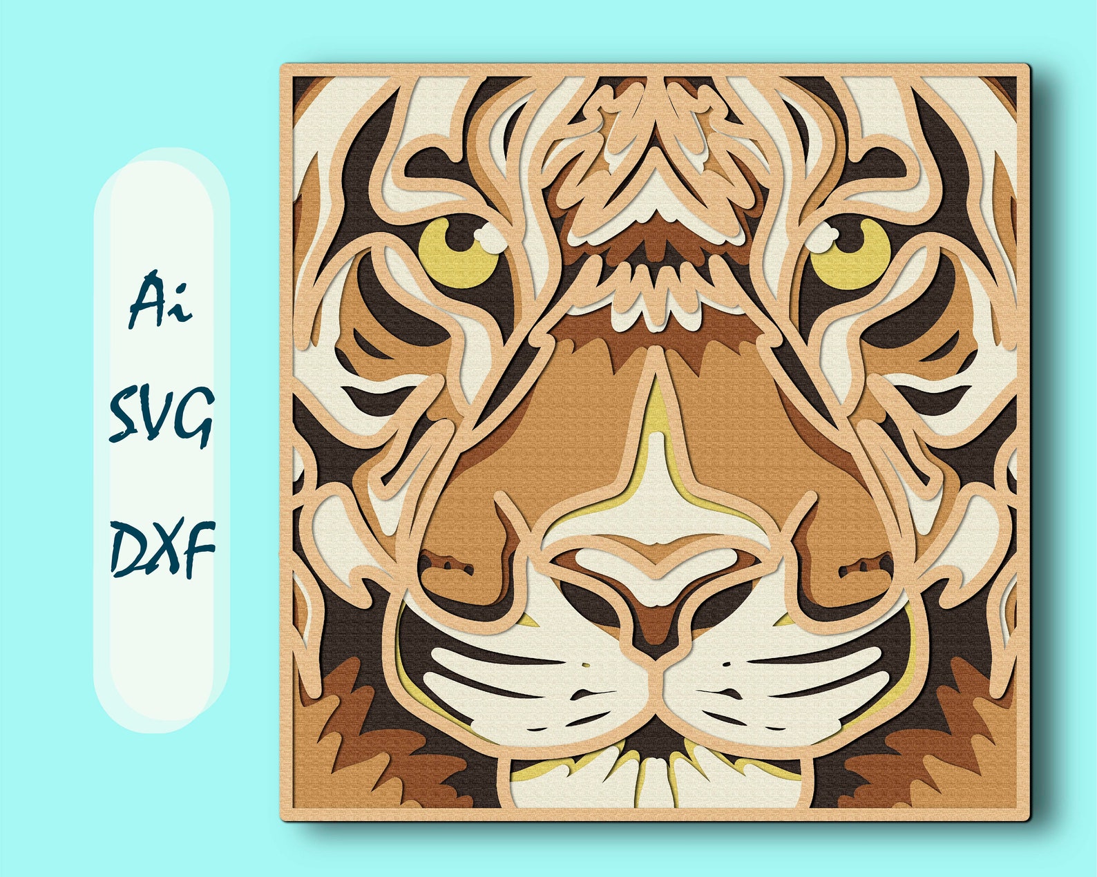 Tiger 3D Layer SVG/ Tiger 3D Mandala/ Tiger Paper Cut/ Plywood - Etsy