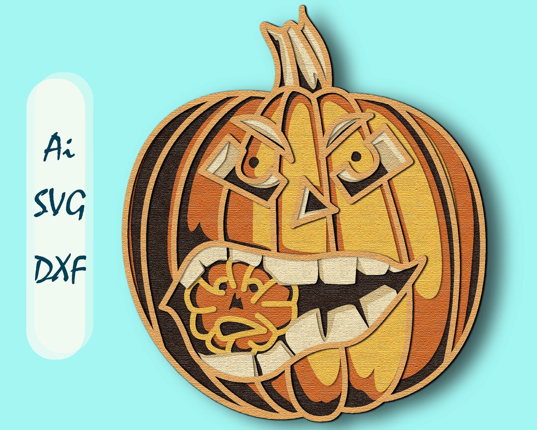 Pumpkin 3D Layer SVG/ Pumpkin 3D Mandala/ Pumpkin Paper Cut/ Plywood ...
