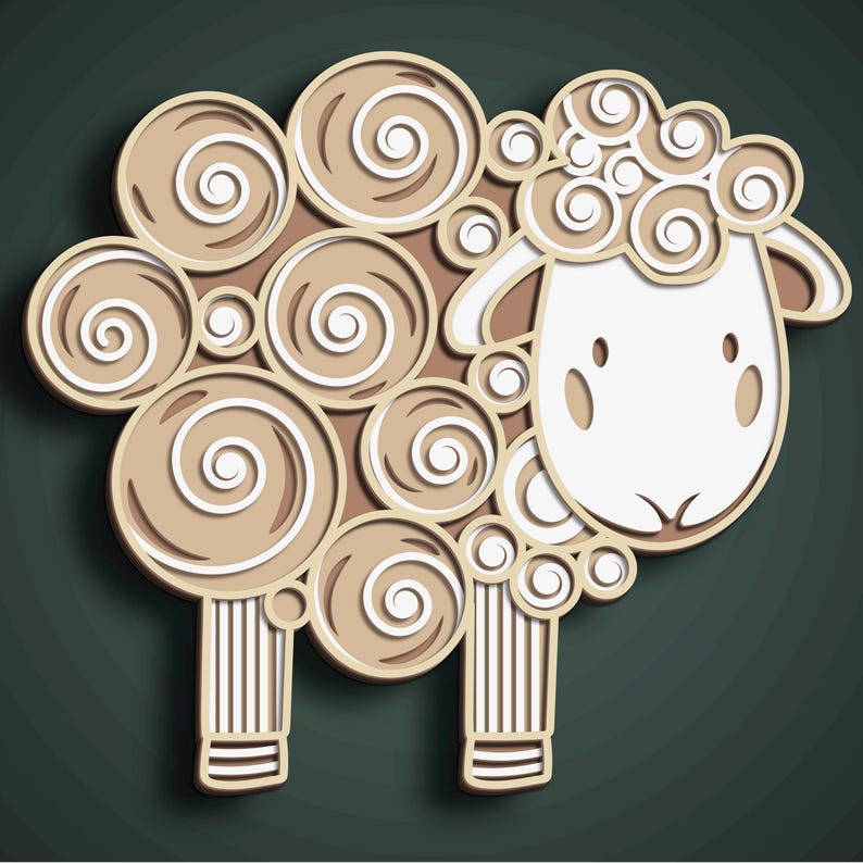 3D Sheep SVG, Multilayer Cut File Cricut&glowforge, CNC, Layered ...
