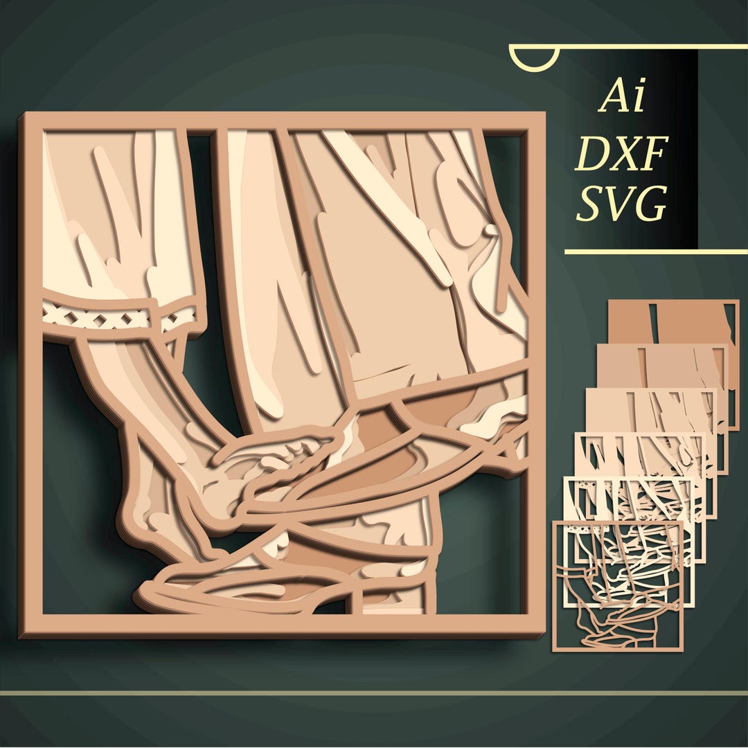 Father Day Multilayer SVG/ Cnc Cut/ Dad and Daughter 3D Mandala/ Dad ...