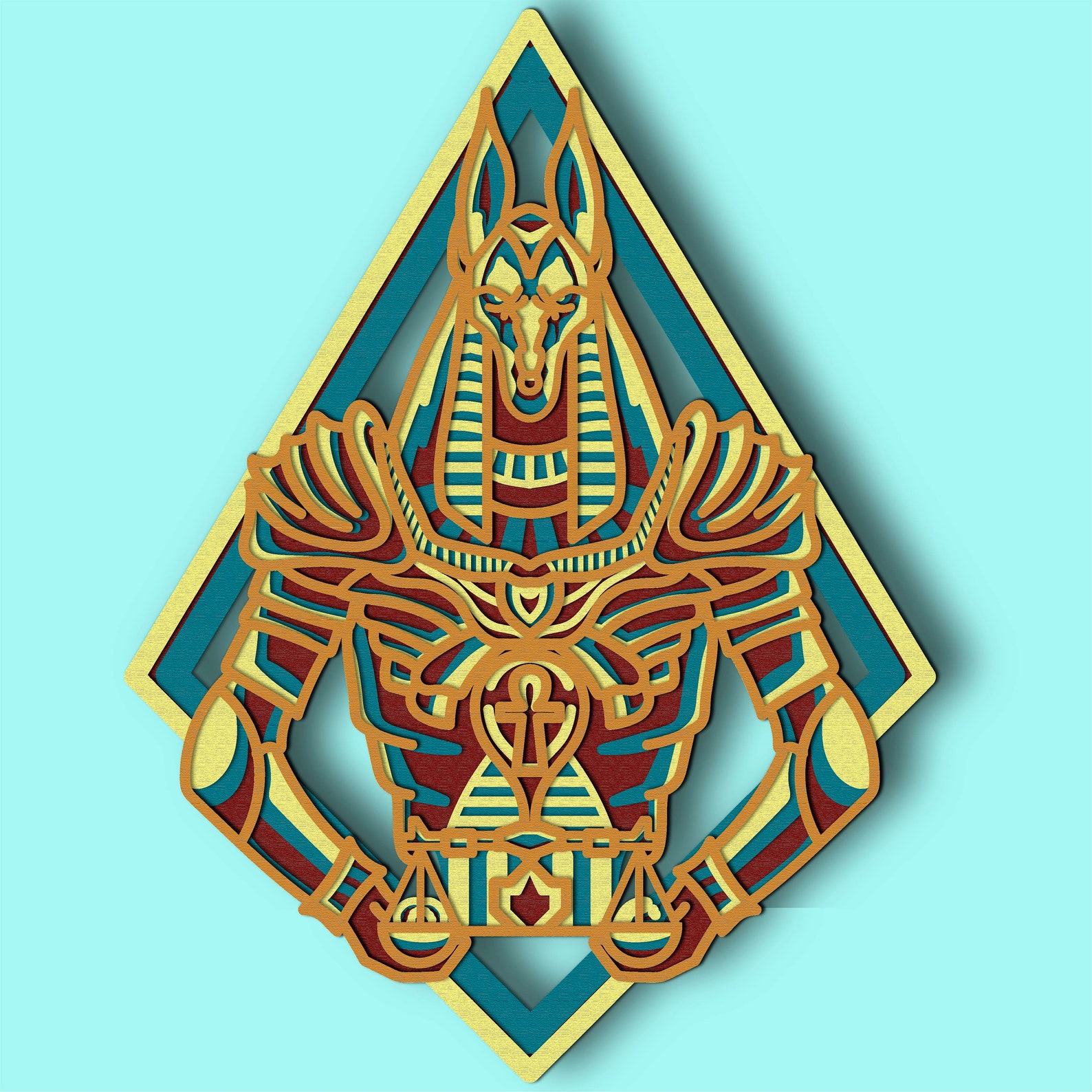 Anubis 3D Layer SVG/ Anubis 3D Mandala/ Anubis Paper Cut/ - Etsy Australia