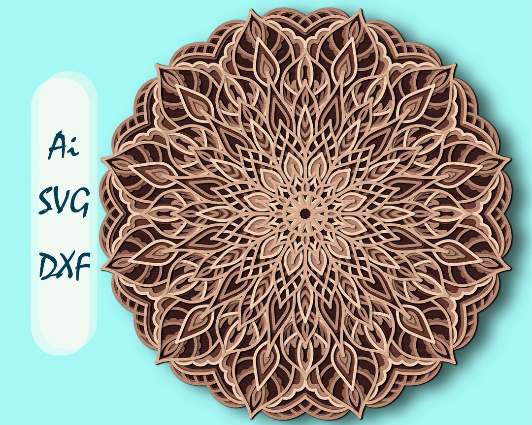 Mandala multicapa SVG/ mandala 3D/ Corte de papel Mandala/ Mandala 3D ...