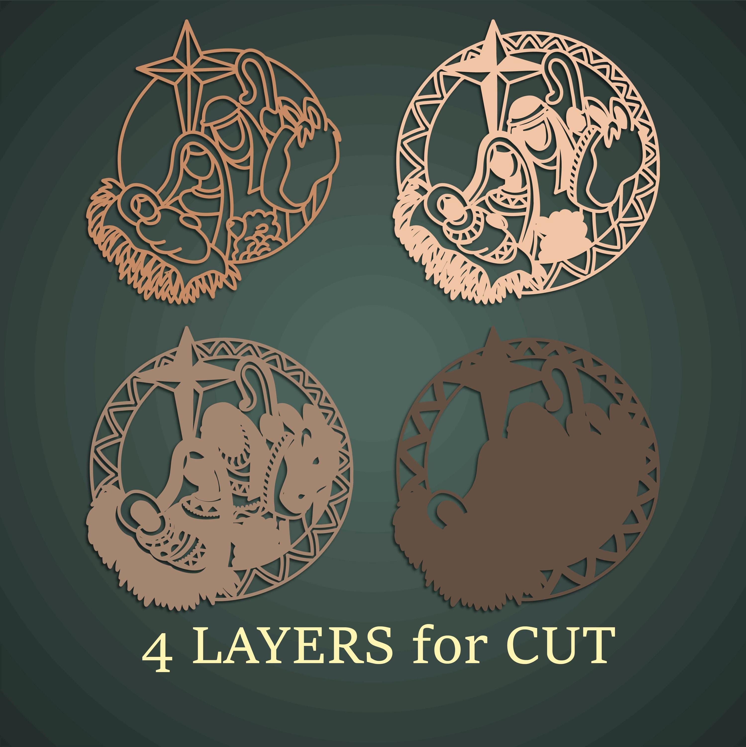 Belén 3D SVG: Archivo de corte multicapa para Cricut y Glowforge, CNC ...