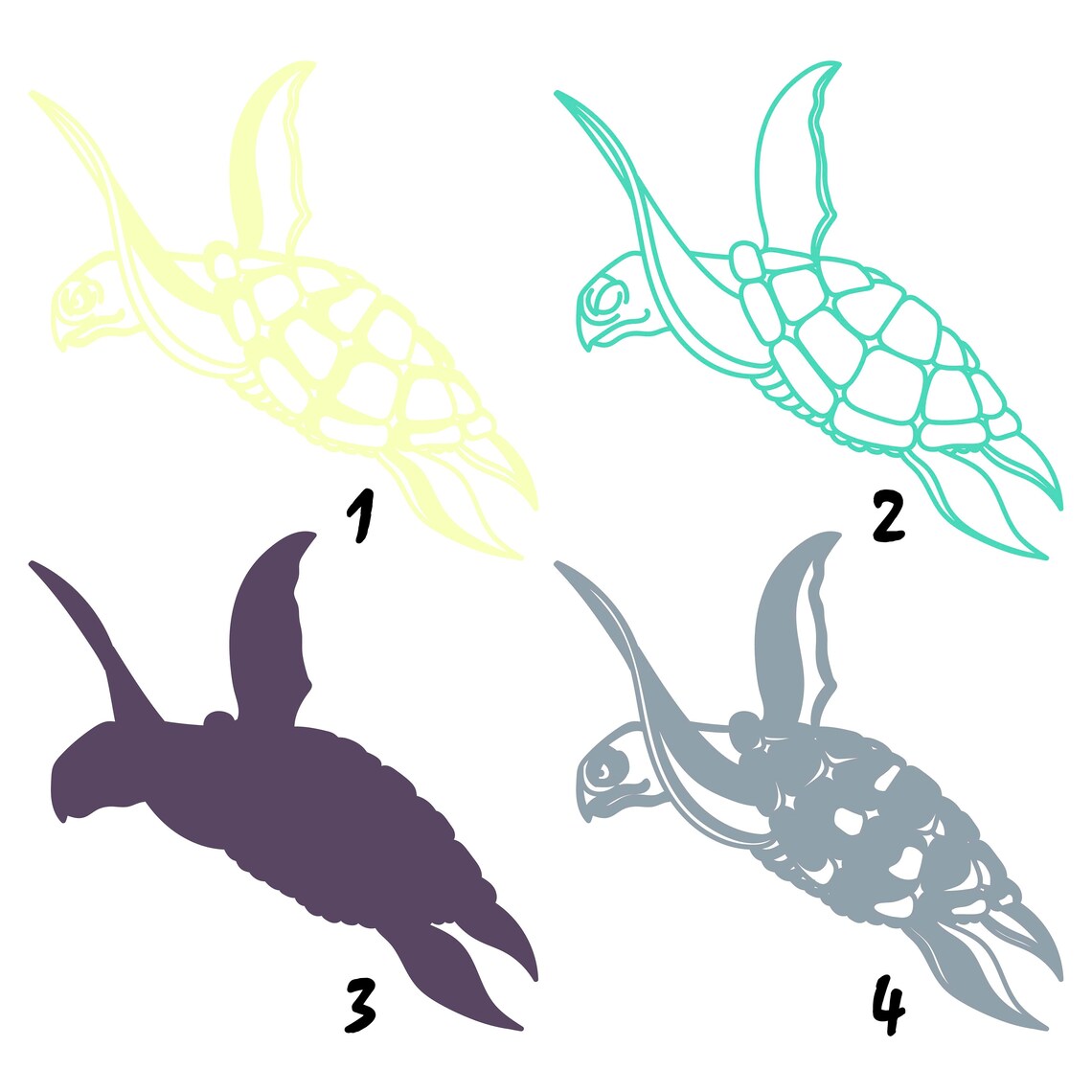 Turtle 3D Layer SVG/ Turtle 3D Cricut/ Turtle Paper Cut/ | Etsy