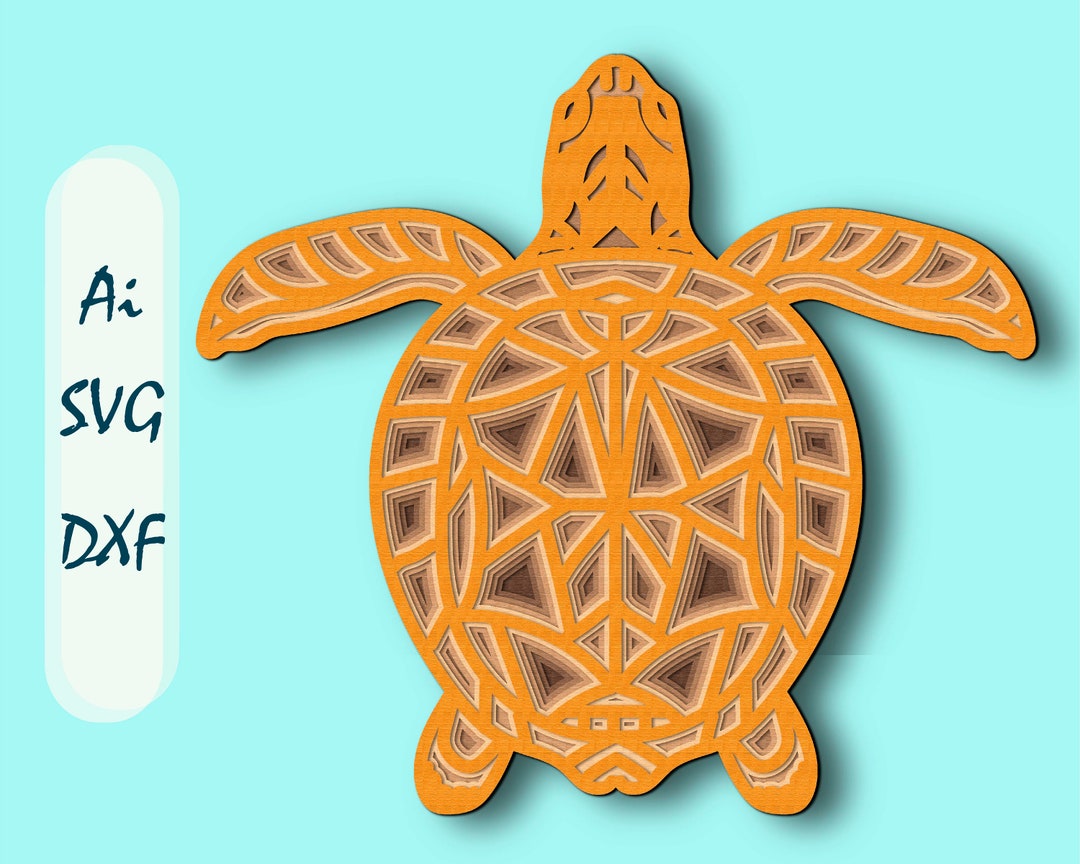 Turtle 3D Layer SVG/ Turtle 3D Mandala/ Turtle Paper Cut/ - Etsy Canada