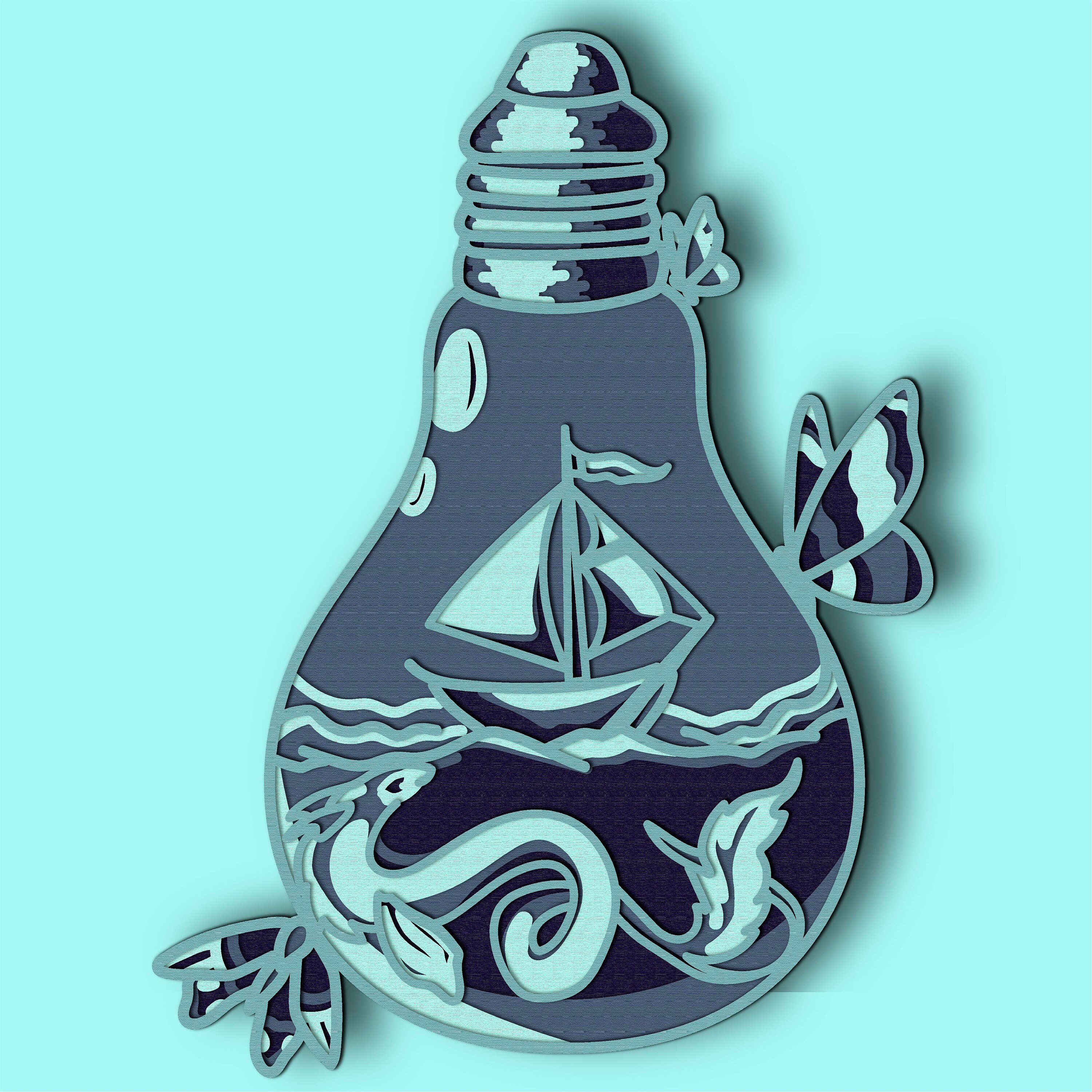 Boat 3D Layer SVG/ Boat 3D Mandala/ Boat Paper Cut/ Plywood - Etsy