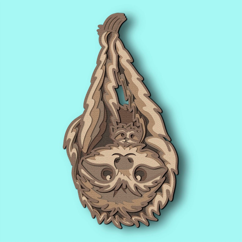 Sloth Multilayer 3D SVG/ Sloth 3D Mandala/ Sloth Paper Cut/ - Etsy