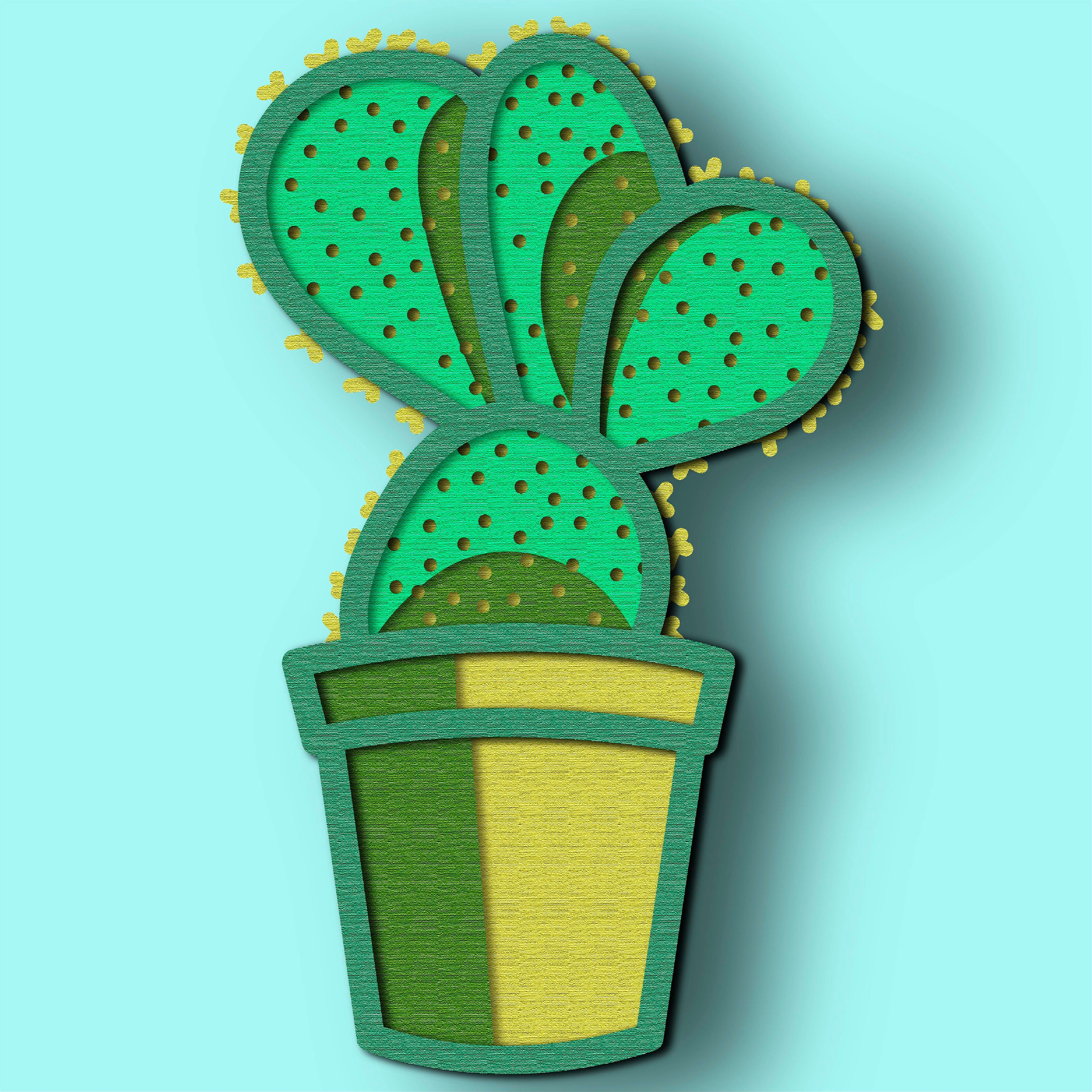 Multicapa de cactus 3D SVG/ Cactus 3D mandala/ Corte de papel | Etsy