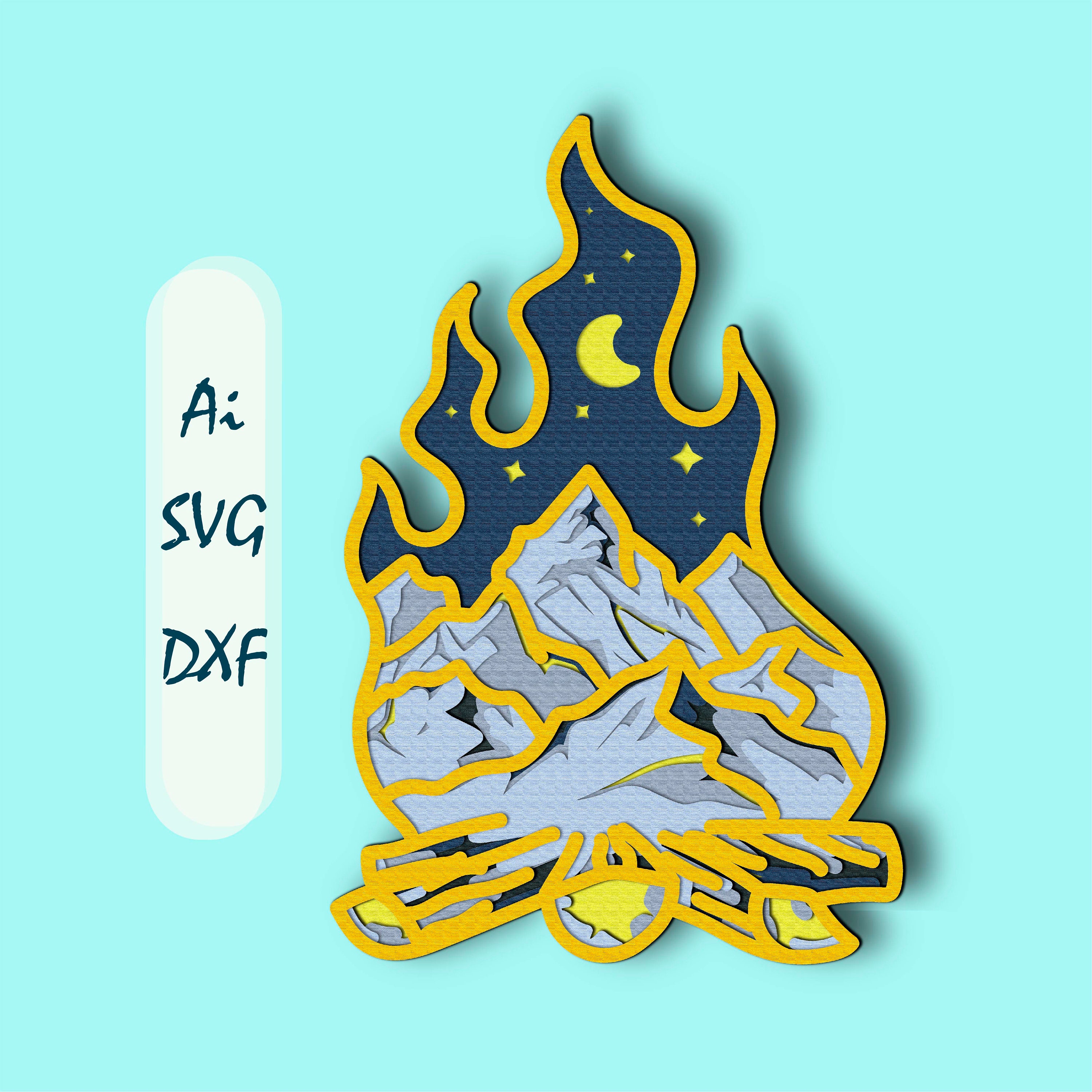 Fire Multilayer 3D SVG/ Fire 3D Cut/ Fire Paper Cut/ Plywood - Etsy