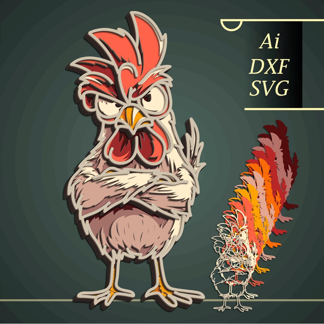 Gallo 3D SVG/Archivo de corte multicapa Cricut&Glowforge, Caja de ...