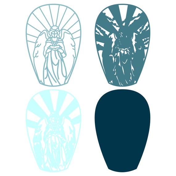 Angel DXF Angel 3D Layer SVG/ Angel 3D mandala/ Angel paper cut ...
