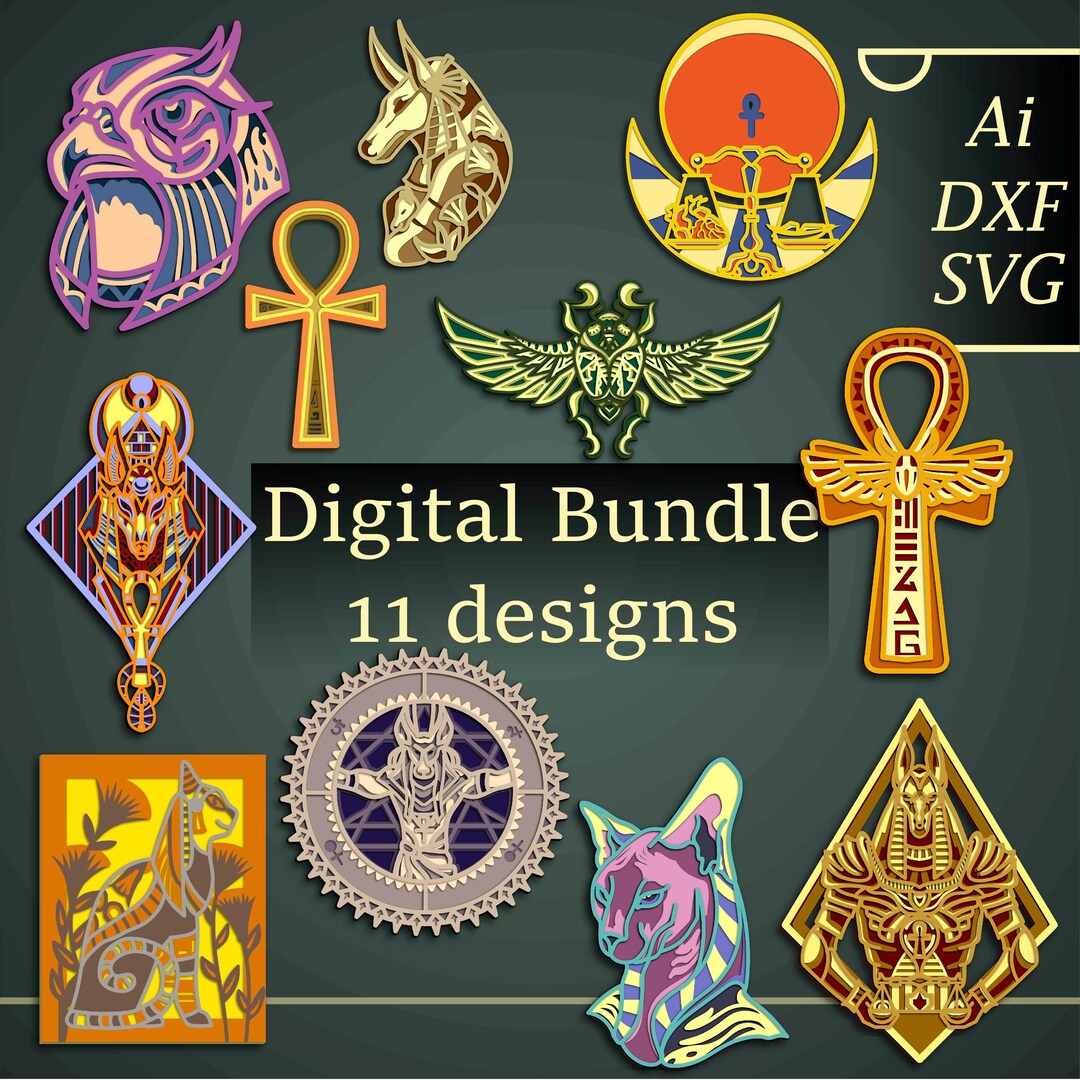 Ancient Egypt Bundle SVG/ Multilayer Paper Cut/plywood Cut 3D Mandala ...