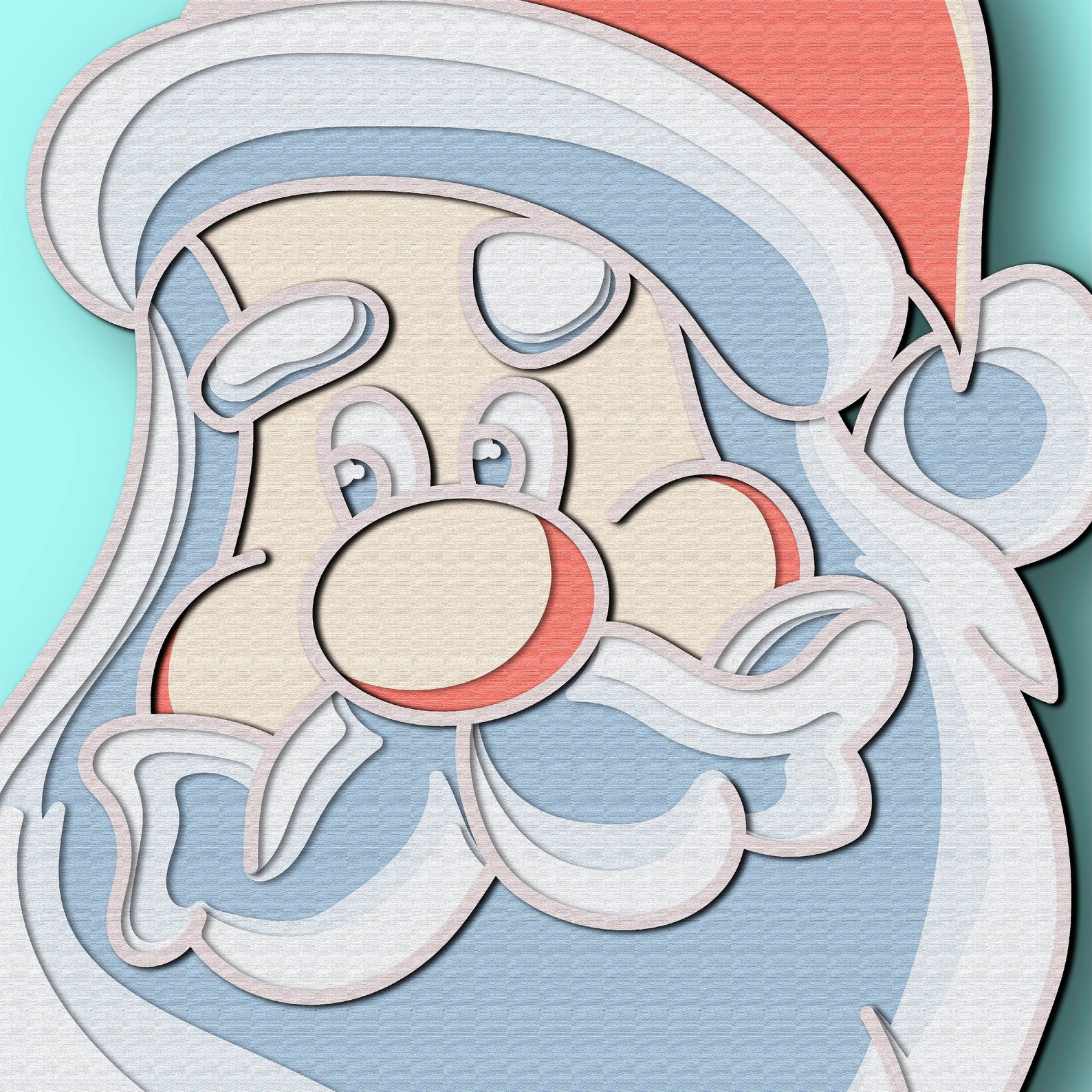 Santa Multilayer 3D SVG/ Santa 3D Cricut/ Christmas Paper - Etsy