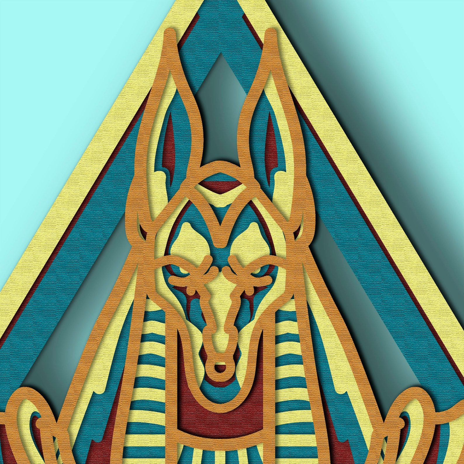 Anubis 3D Layer SVG / Anubis 3D mandala / Anubis paper cut / - Etsy España
