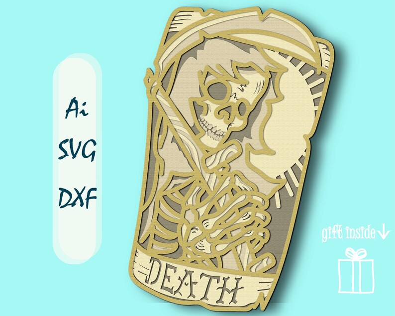 Death 3D Layer SVG/ Death 3D Mandala/ Death Paper Cut/ Plywood - Etsy
