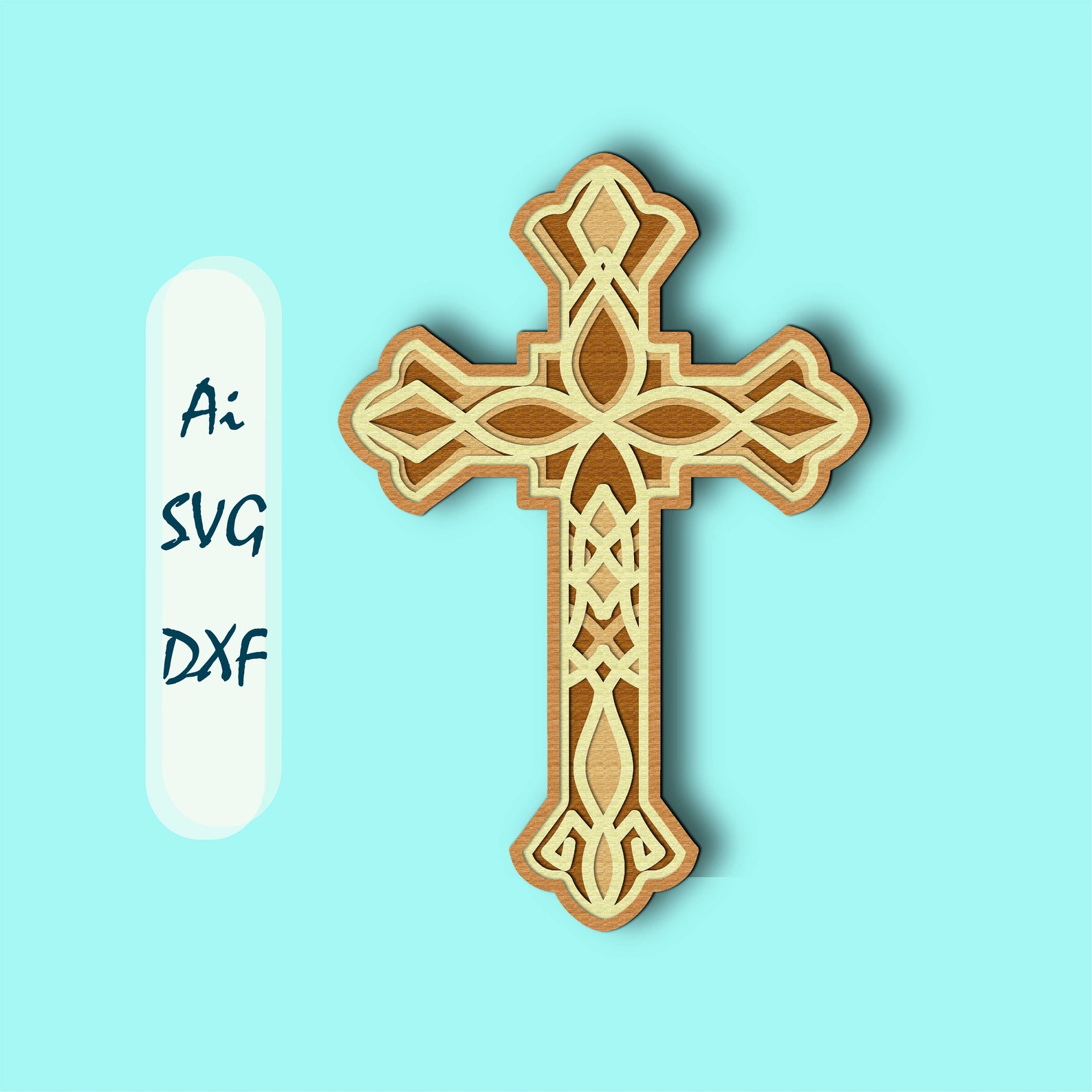 Cross Multilayer 3D SVG/ Cross 3D Mandala/ Cross Paper Cut/ - Etsy