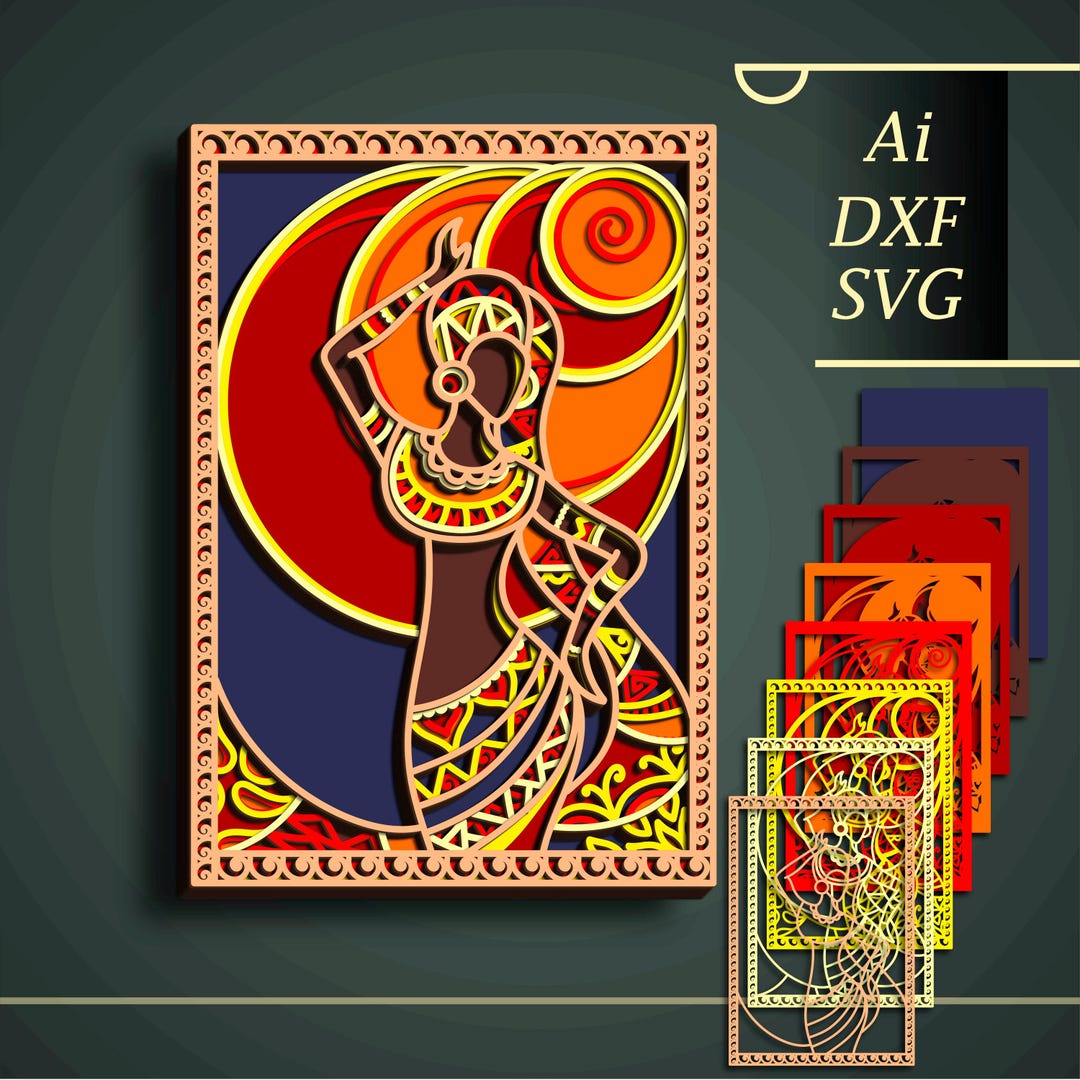 African Multilayer Svg/african Shadow Box/african Paper Cut/plywood Cut ...