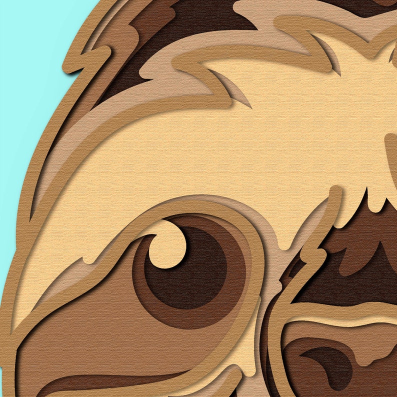 Sloth Multilayer 3D SVG/ Sloth 3D Mandala/ Sloth Paper Cut/ - Etsy