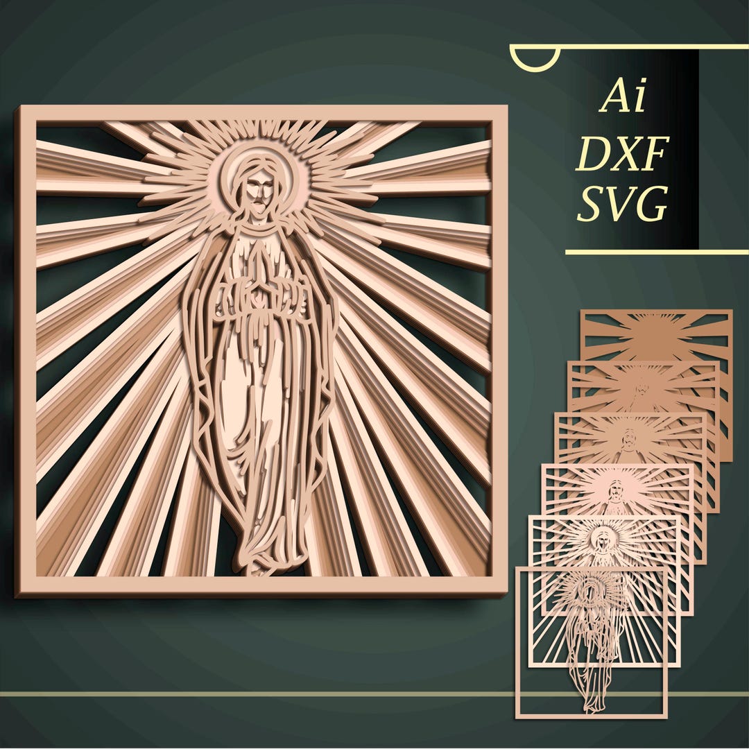 Divine Mercy Multilayer SVG/ Divine Mercy 3D Mandala/ Jesus Paper Cut ...