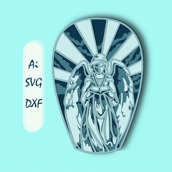 Angel DXF Angel 3D Layer SVG/ Angel 3D mandala/ Angel paper cut ...