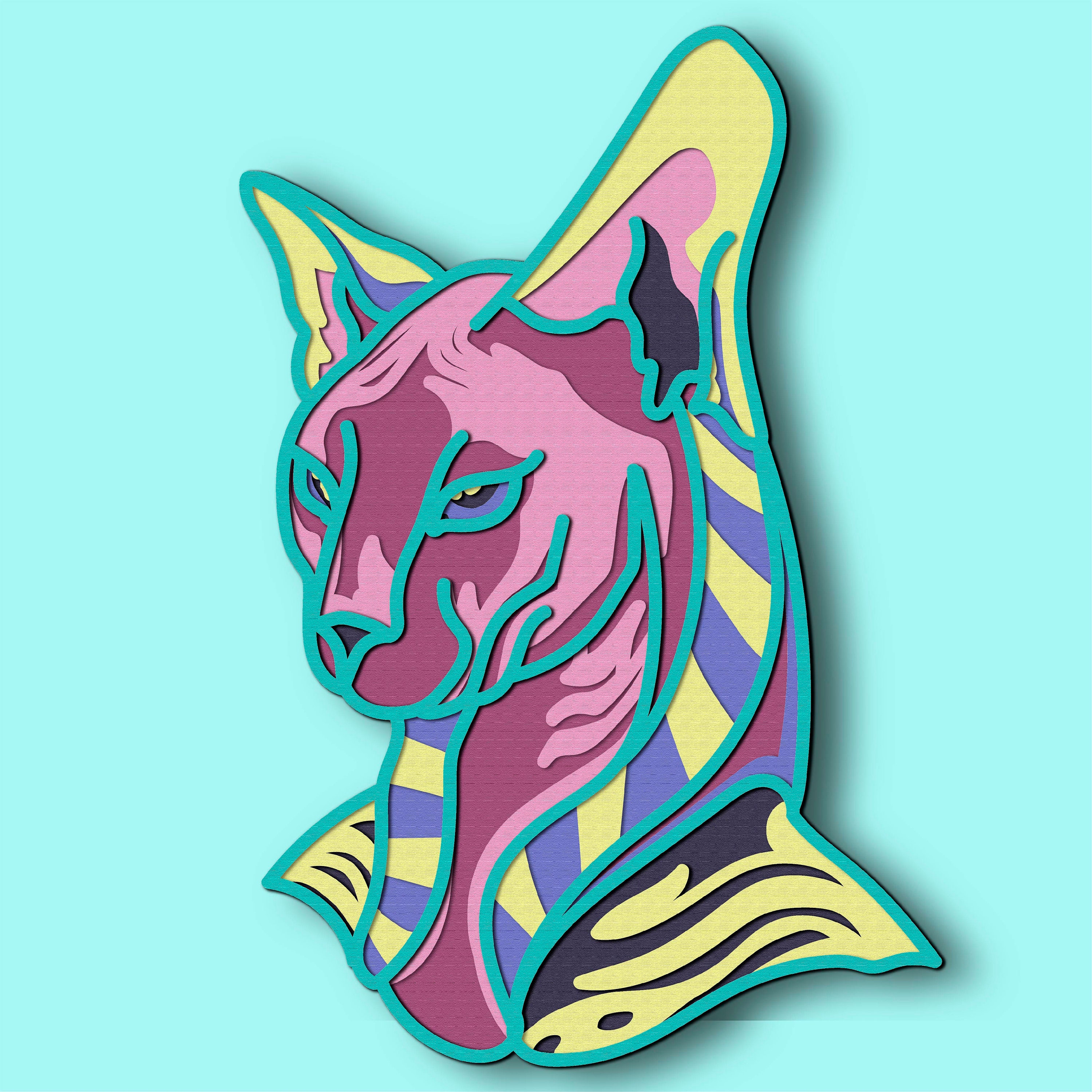 Bastet 3D Layer SVG/ Bastet 3D mandala/ Bastet paper cut/ | Etsy