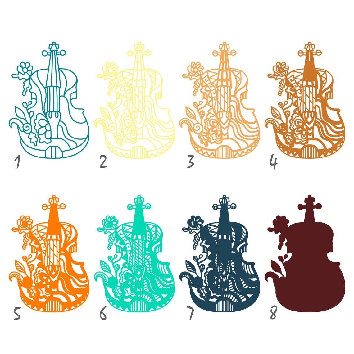 Violin 3D Layer SVG/ Violin 3D Mandala/ Violin Paper Cut/ - Etsy
