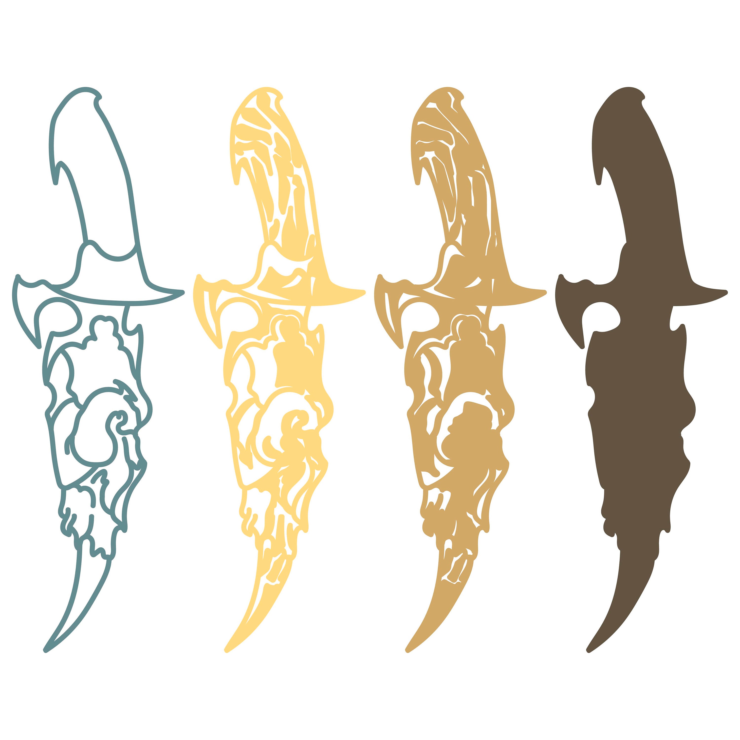 Dagger Multilayer 3D SVG/ Dagger 3D Mandala/ Dagger Paper Cut/ - Etsy