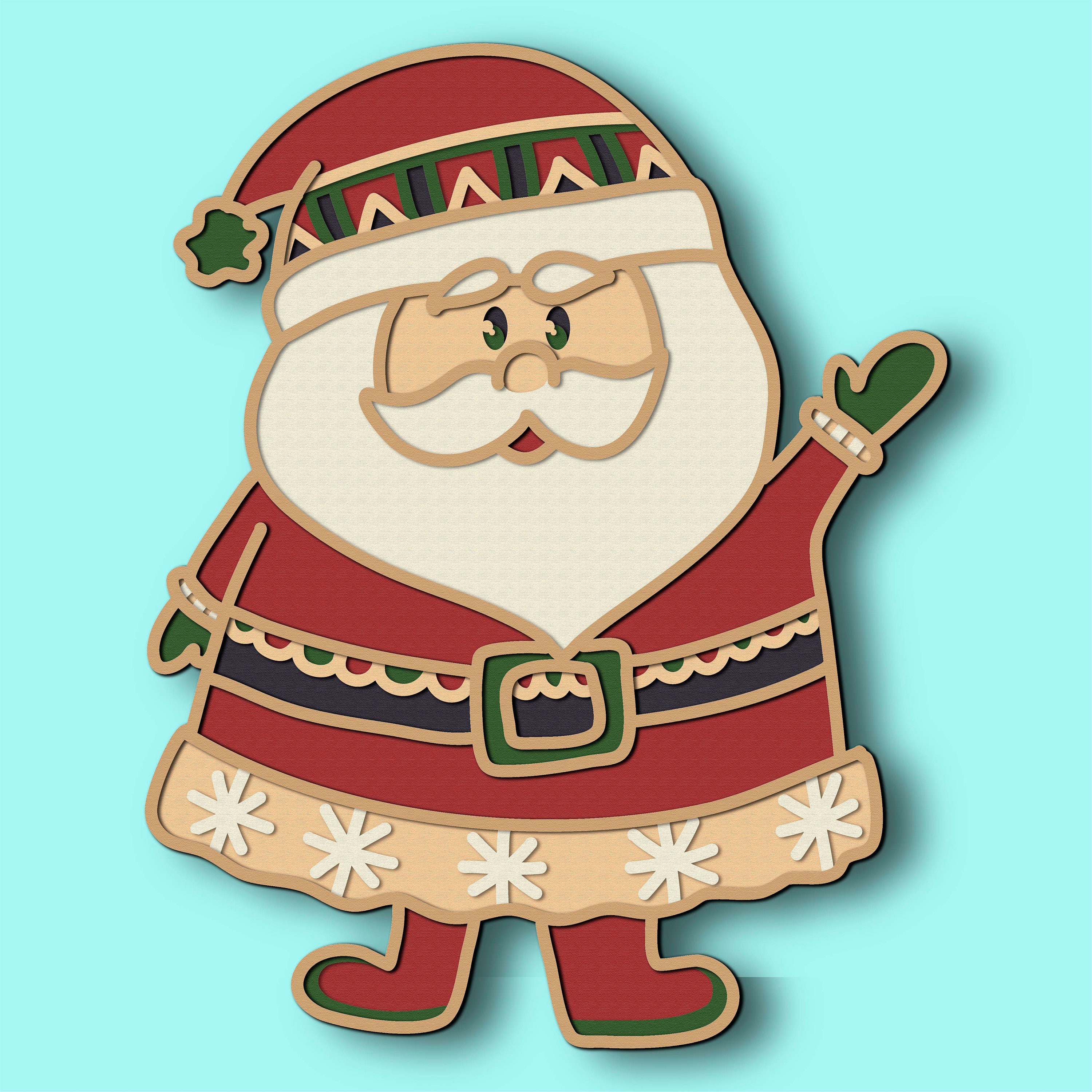 Santa Multilayer 3D SVG/ Santa 3D Mandala/ Christmas Paper - Etsy