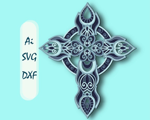 Cross Multilayer 3D SVG/ Cross 3D Mandala/ Cross Paper Cut/ - Etsy