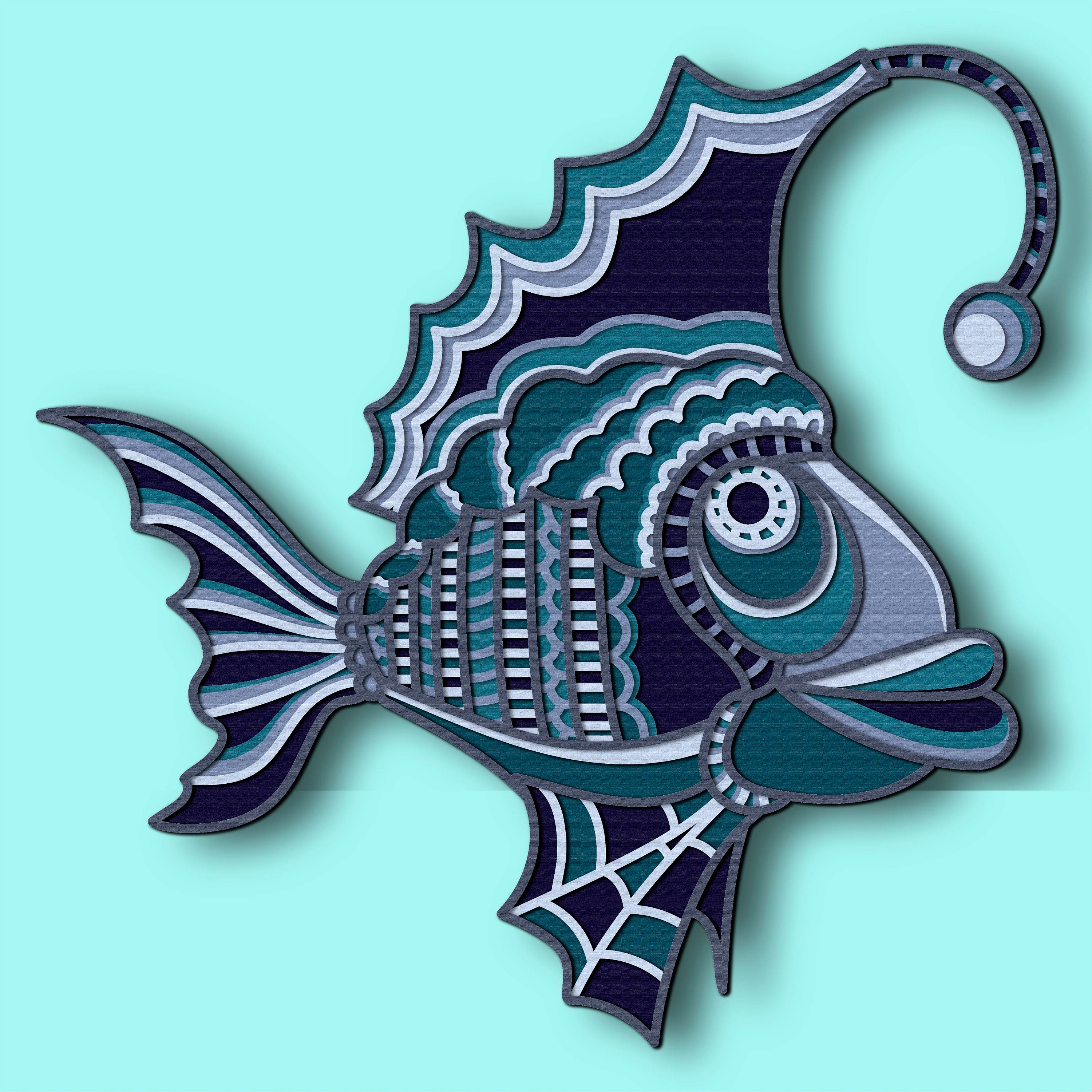 Fish 3D Layer SVG/ Fish 3D Mandala/ Fish Paper Cut/ Plywood - Etsy Canada