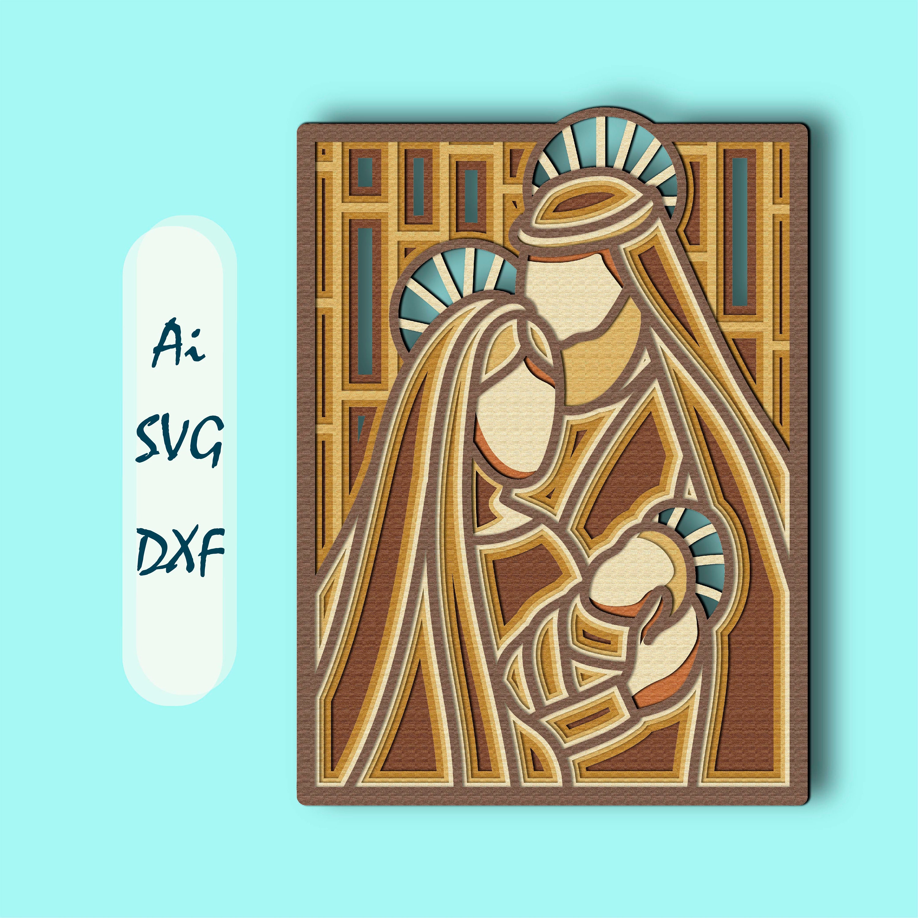 Nativity Scene Multilayer 3D Svg/holy Family/nativity Scene 3D | Etsy